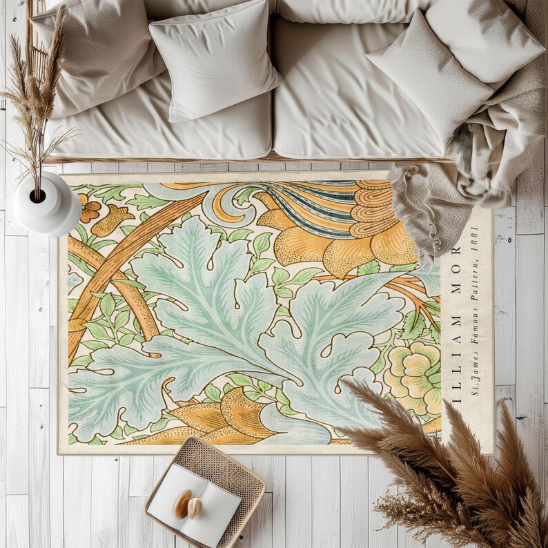 William Morris St James Famous Pattern Area Rug Vintage Botanical ...