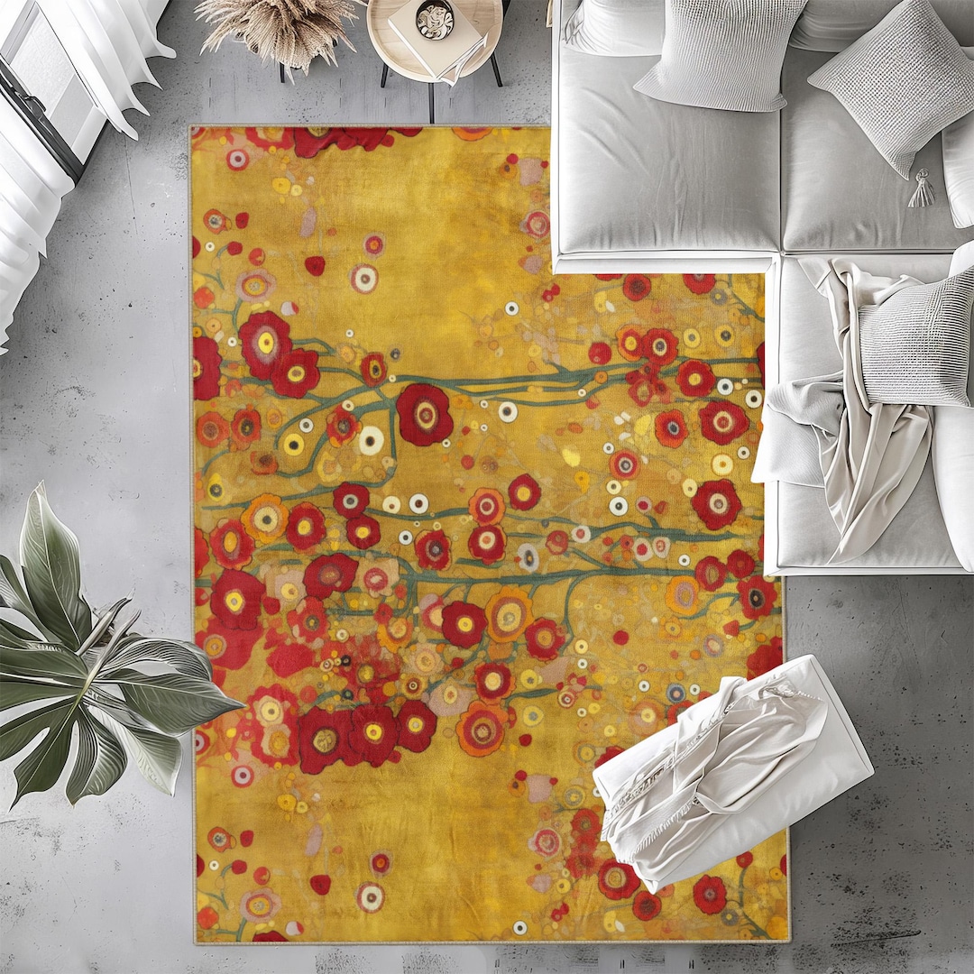 Gustav Klimt Inspired Area Rug: Art Decorative, Easy Clean - Etsy Canada