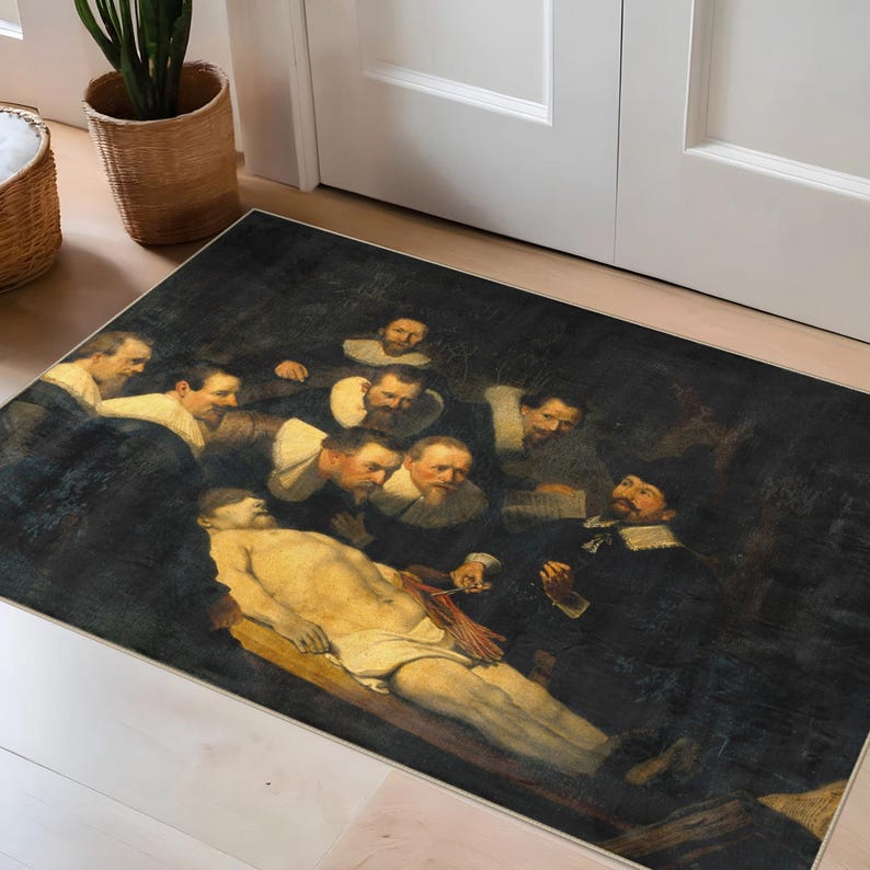 Rembrandt's Anatomy of Dr. Tulp Rug: Oil Painting Print Decor - Etsy