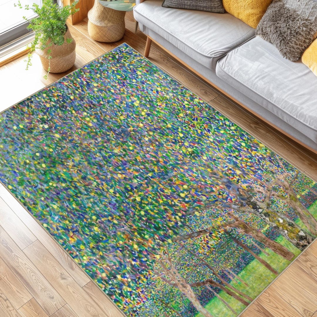 Pear Tree (1903) by Gustav Klimt Rugs for Living Room, Painting Print ...