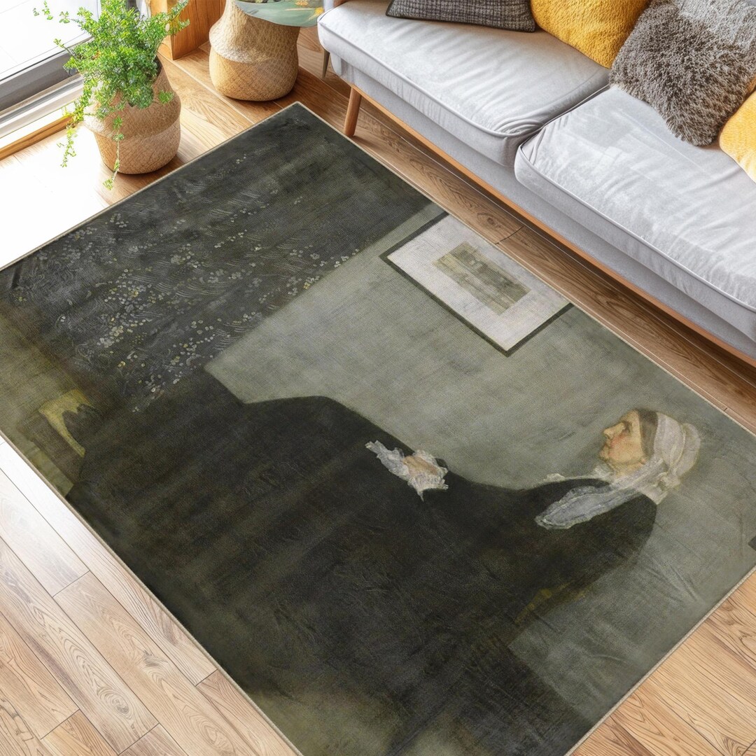 Whistler's Mother by James Whistler Poster Print Rug, Painting Carpet ...