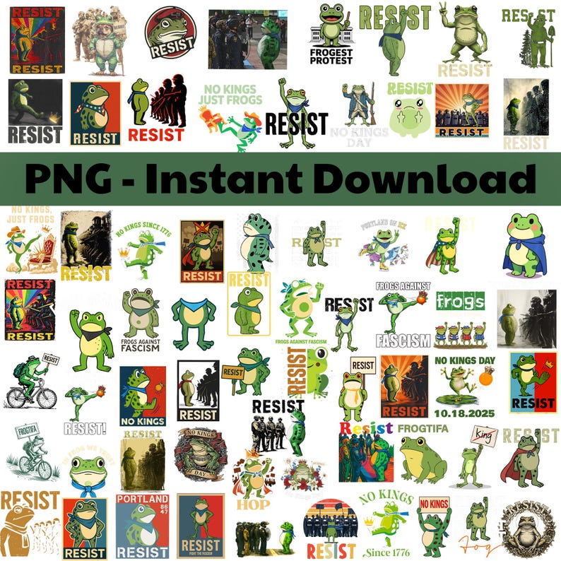 60+ Frog Resist Bundle Png, Portland Frog Protest PNG, Funny Portland ...