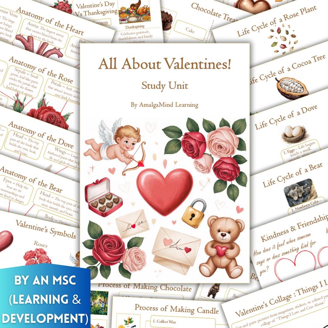 Valentine’s Day Unit Study, Valentine Printables, Worksheets | Symbols ...