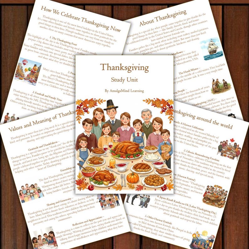 Thanksgiving Study Unit | Pilgrims Wampanoag | Turkey, Pumpkin, Corn ...