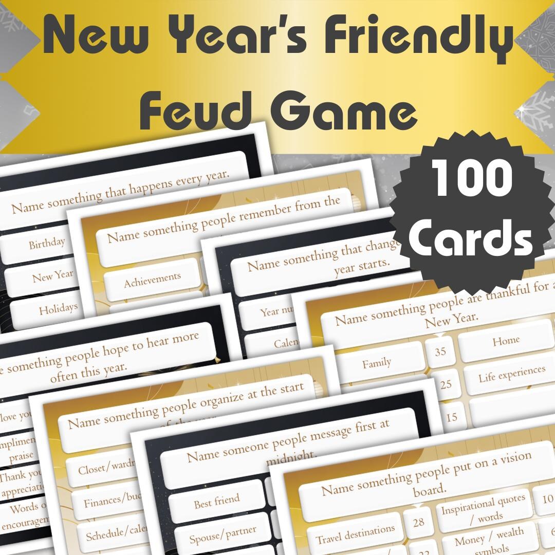 New Years Family Feud Game, Printable New Years Party Game for Kids ...