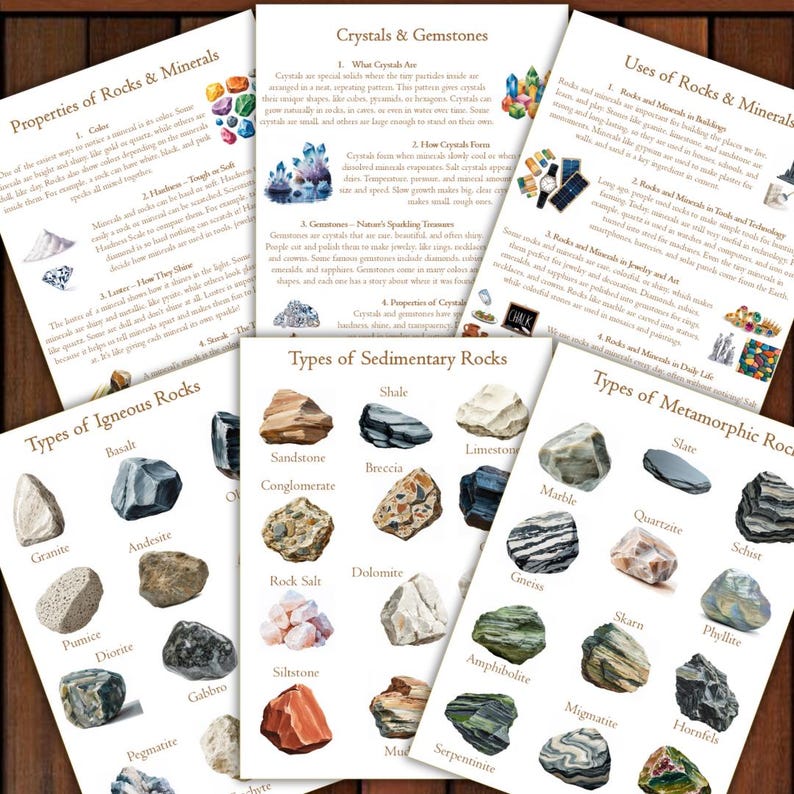 Rocks, Minerals, Gemstones Unit Study Busy Book, Geology Homeschool ...