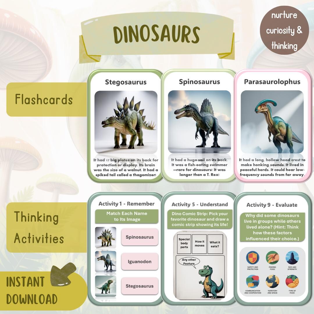 Dinosaurs Flashcards for Kids | Brain Development | Flashcards ...