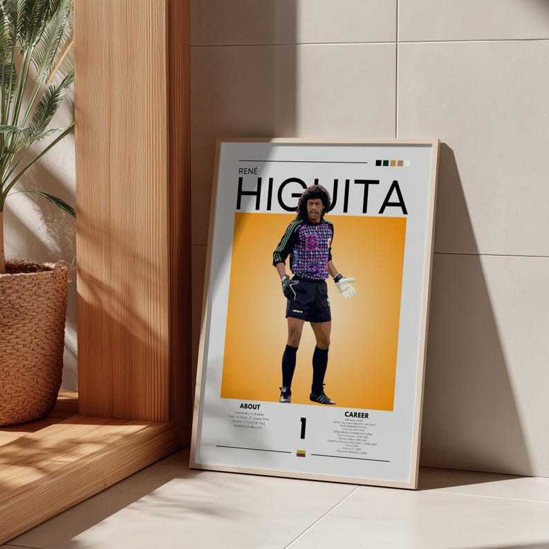 René Higuita Retro Soccer Poster: Colombia National Team Goalkeeper ...