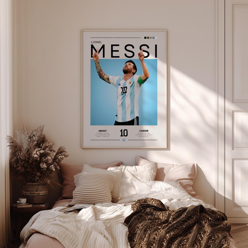 Lionel Messi Poster – Iconic Pointing up Pose – Argentina No.10 Wall ...