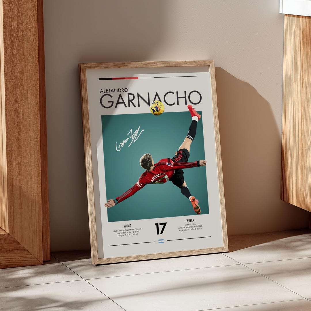 Alejandro Garnacho Print – Modern Football Artwork for Fans ...