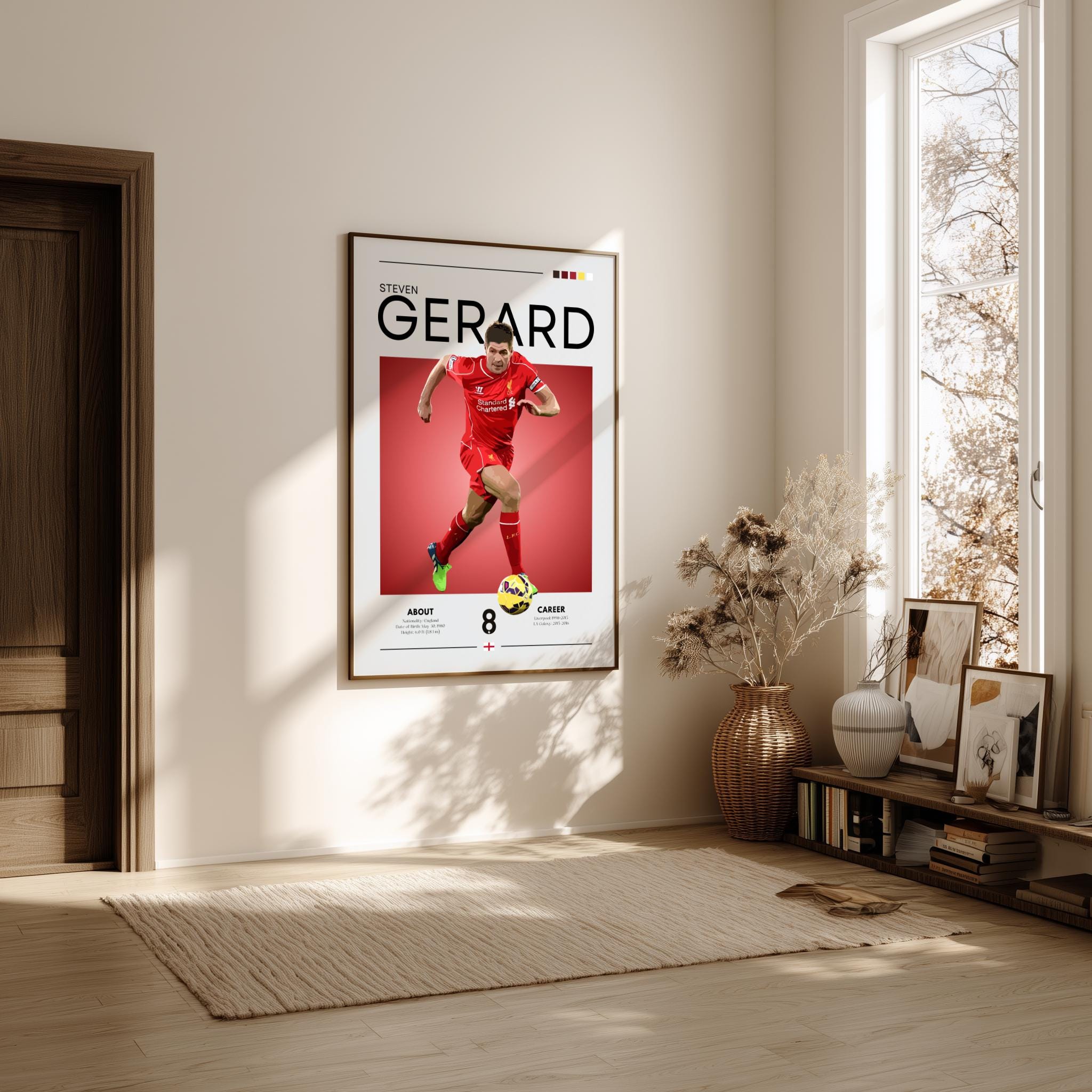 Steven Gerrard Poster – Liverpool Legend Football Print – Iconic Soccer ...