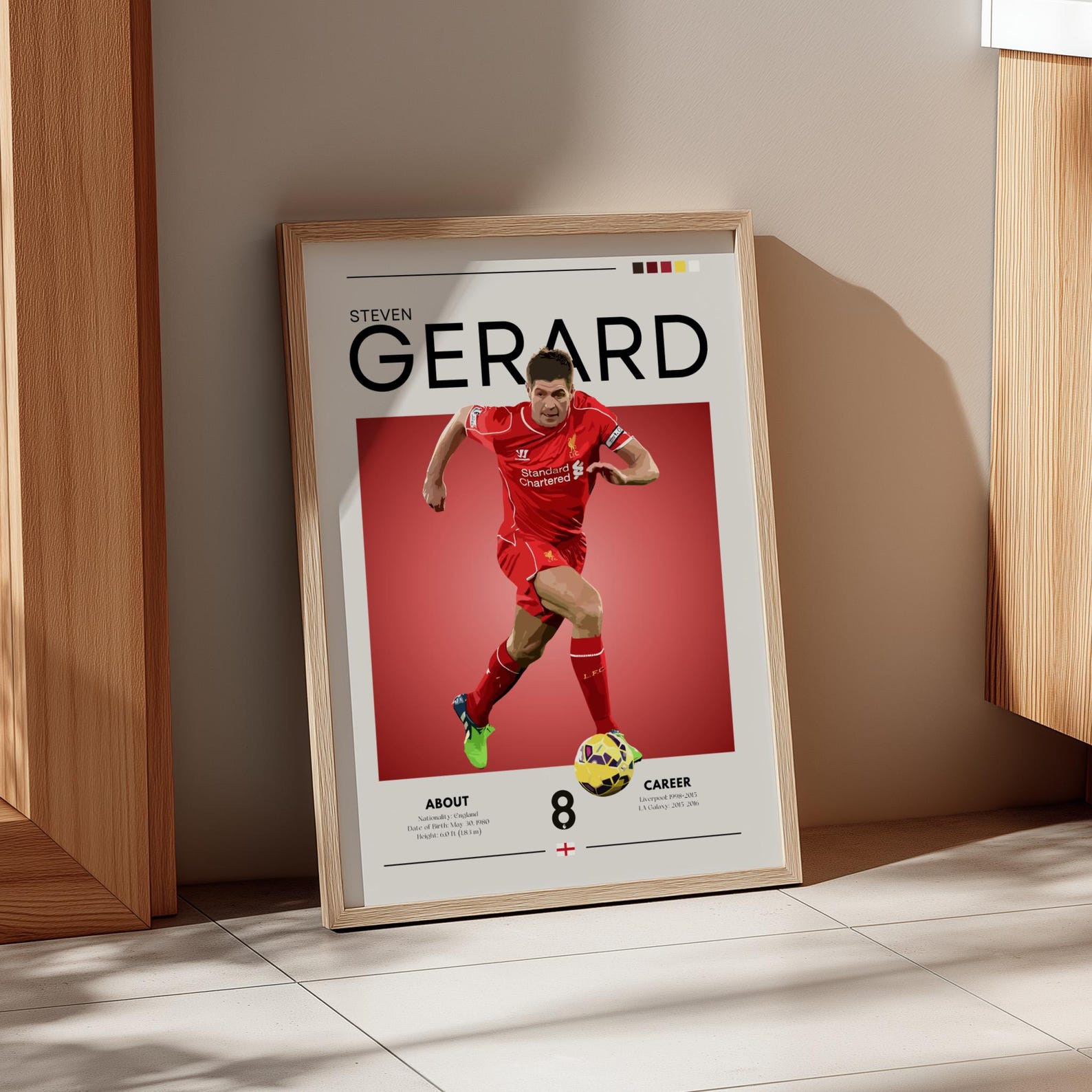 Steven Gerrard Poster – Liverpool Legend Football Print – Iconic Soccer ...