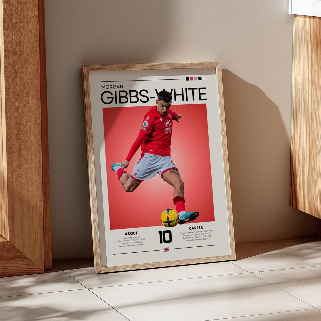 Morgan Gibbs-white Retro Football Poster: Premier League Wall Art - Etsy