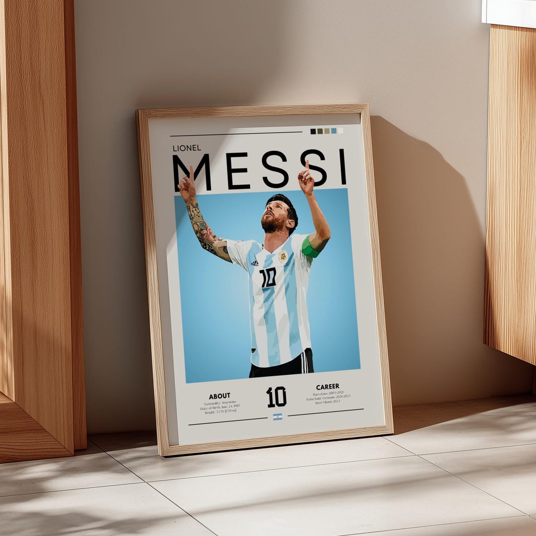 Lionel Messi Poster – Iconic Pointing up Pose – Argentina No.10 Wall ...