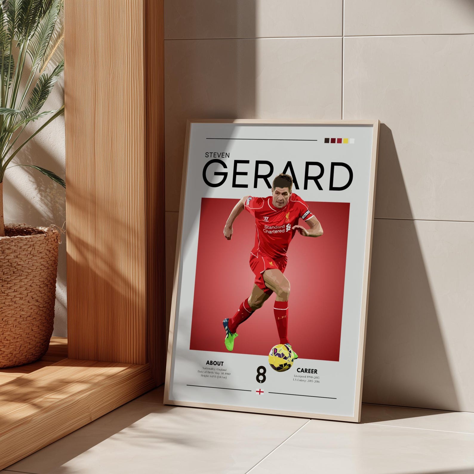 Steven Gerrard Poster – Liverpool Legend Football Print – Iconic Soccer ...