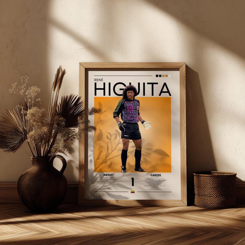 René Higuita Retro Soccer Poster: Colombia National Team Goalkeeper ...