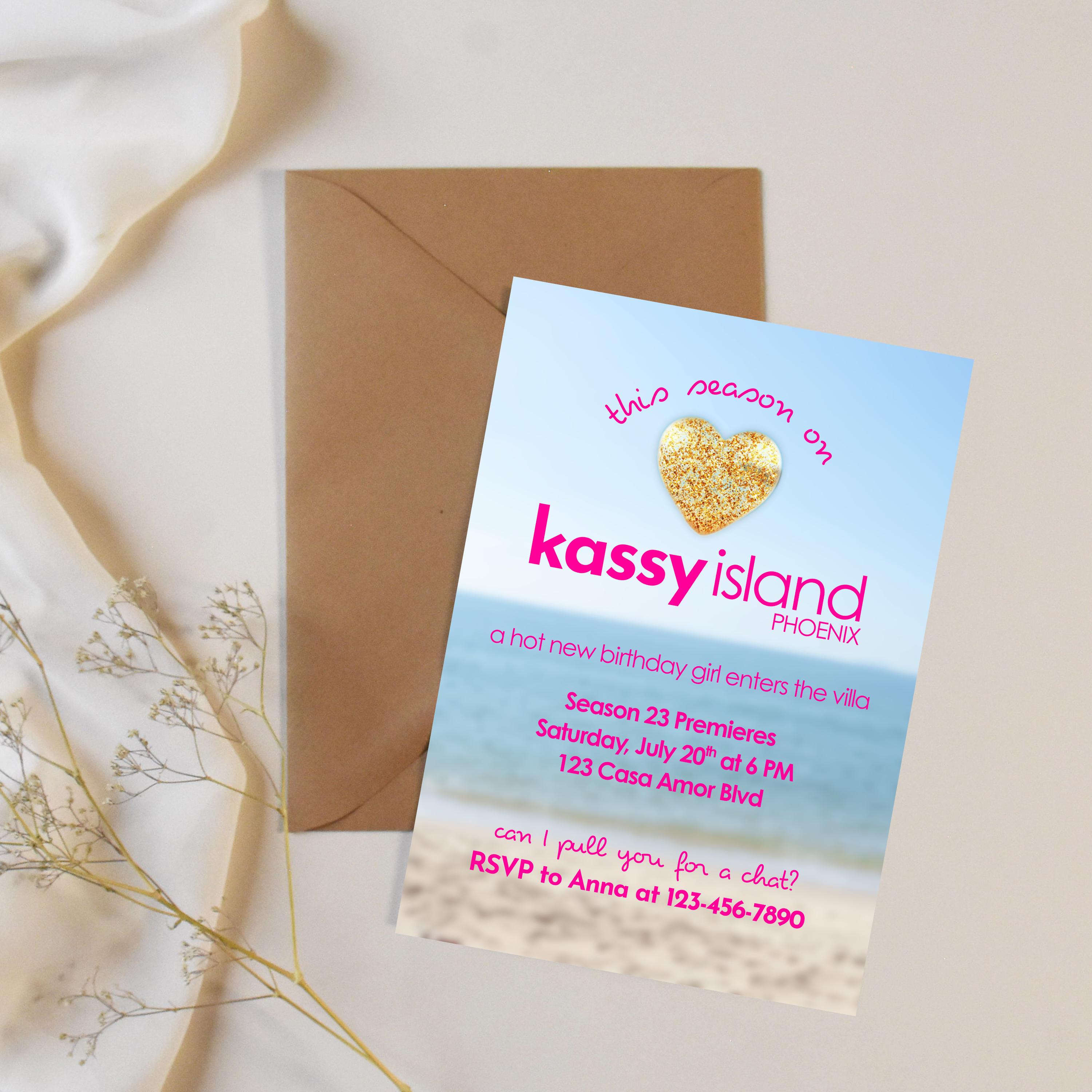Love Island Birthday Invitation: Editable Beach Party Template (digital ...
