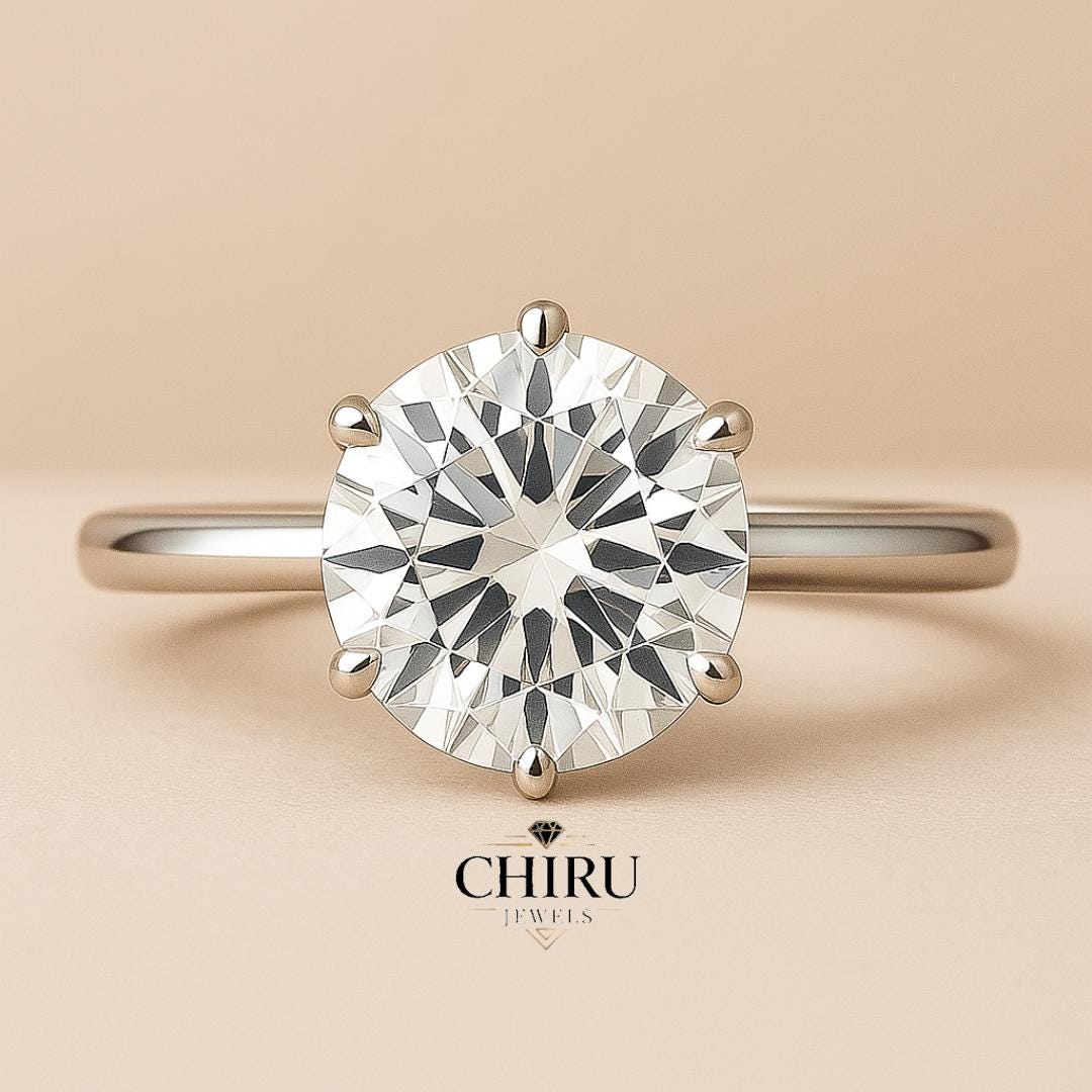 IGI Certified CVD Lab Grown Diamond Engagement Ring, Solid Gold ...