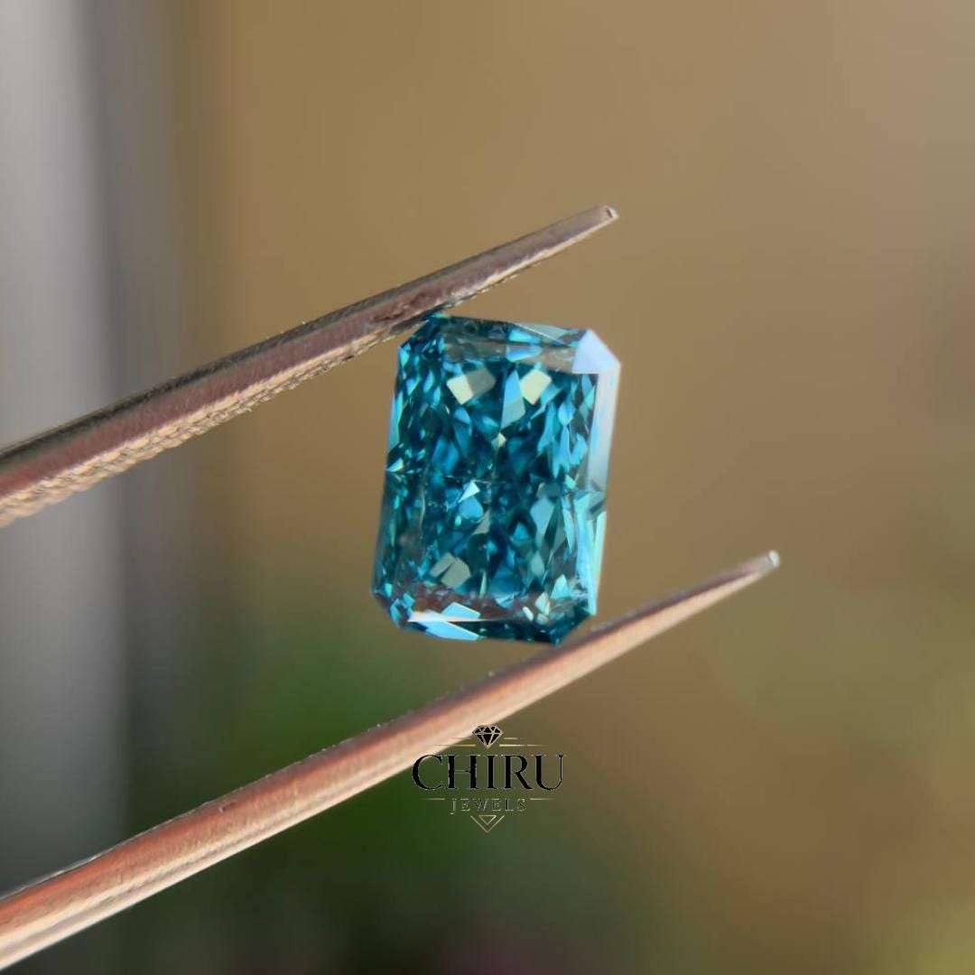 2 Carat VS1 Radiant Cut Fancy Vivid Blue CVD Lab Grown Diamond ...