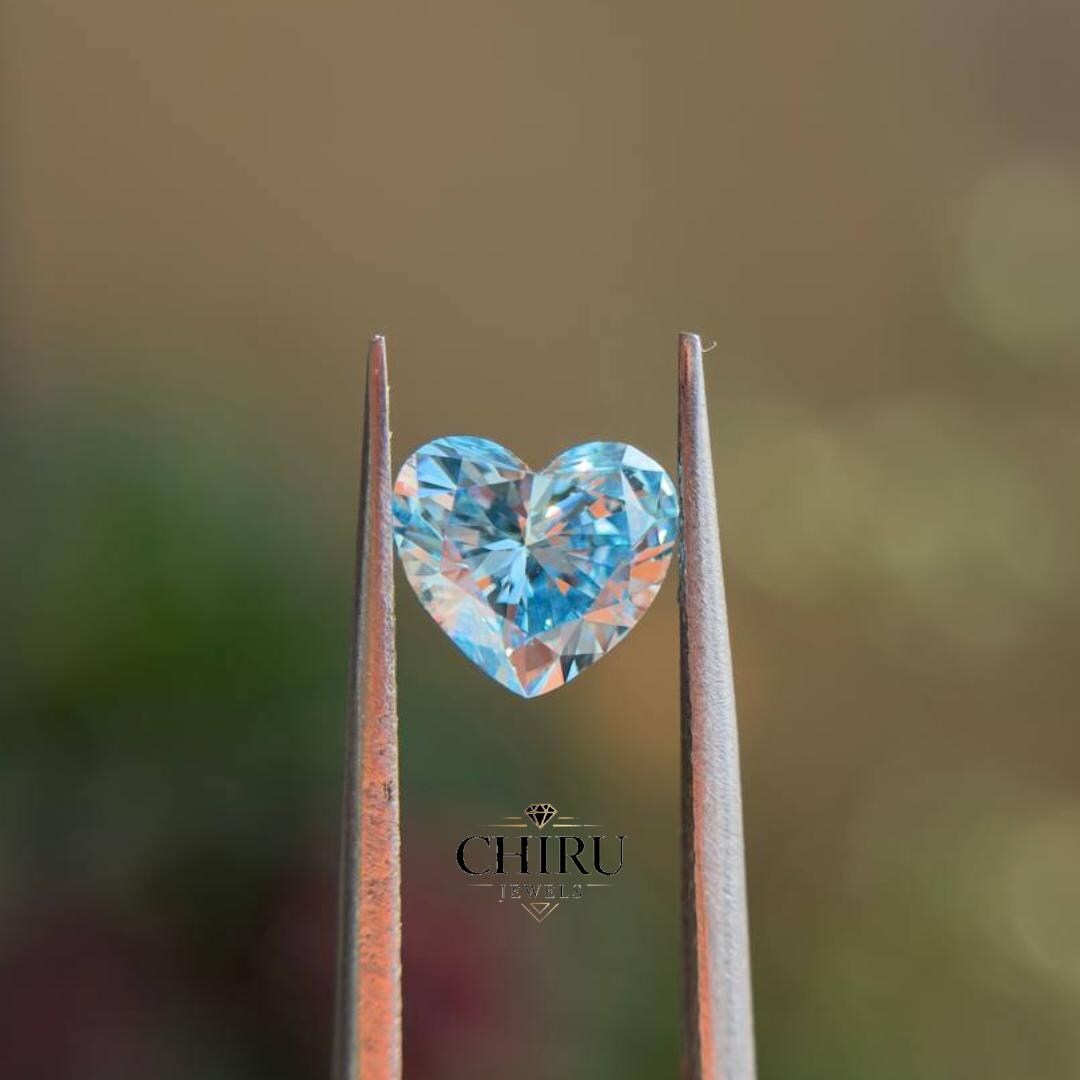 IGI Certified Fancy Vivid Blue Heart Brilliant Cut CVD Lab Grown ...