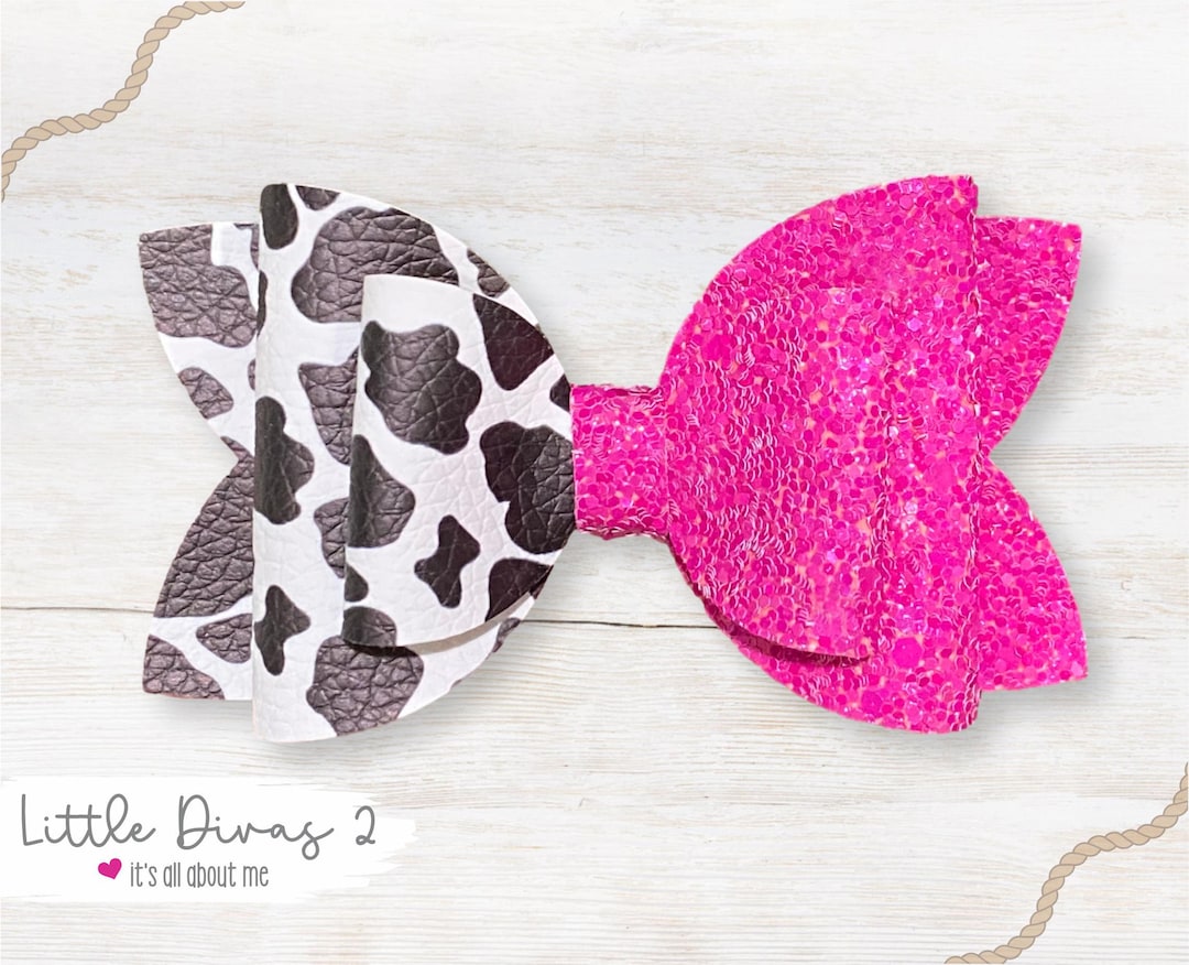 Yee Haw Hot Pink Cow (hairbow) - Perfect for Birthdays, Photo Shoots ...