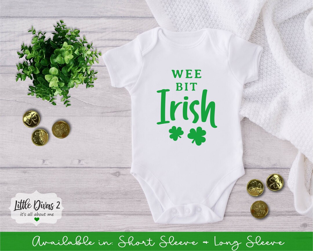 Wee Bit Irish , St. Patrick's Day.. bodysuit Shamrock ,baby's 1st St ...