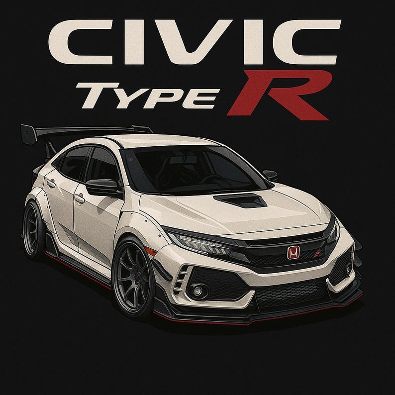 Modded Honda Civic Type R Digital Print – JDM Car Art, Tuner Wall Art ...