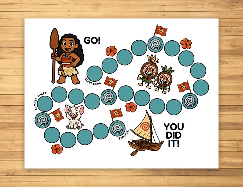 Moana Potty Training Reward Chart: Printable Toddler Behavior Tracker ...