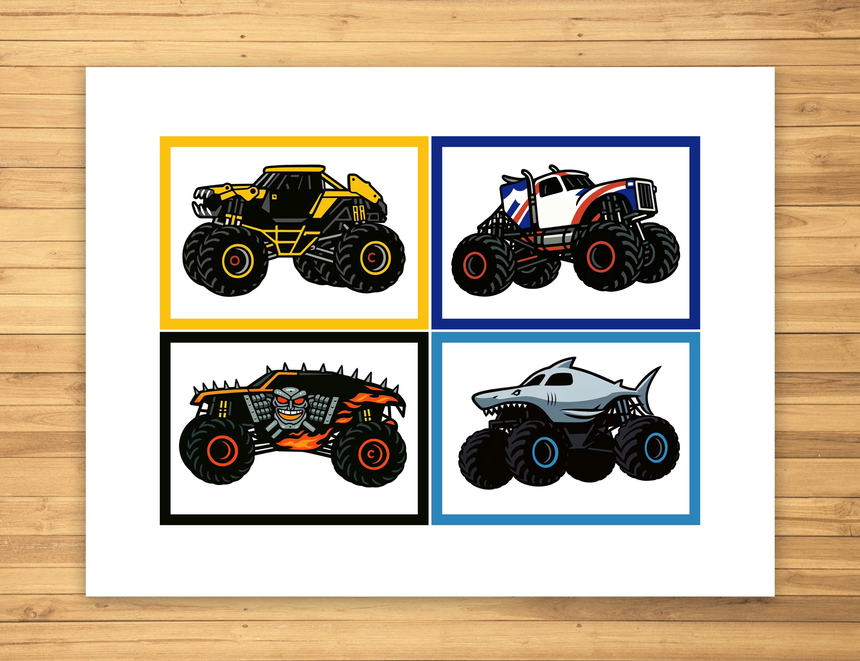 Monster Truck Matching Game – Printable Memory Game for Kids - Etsy