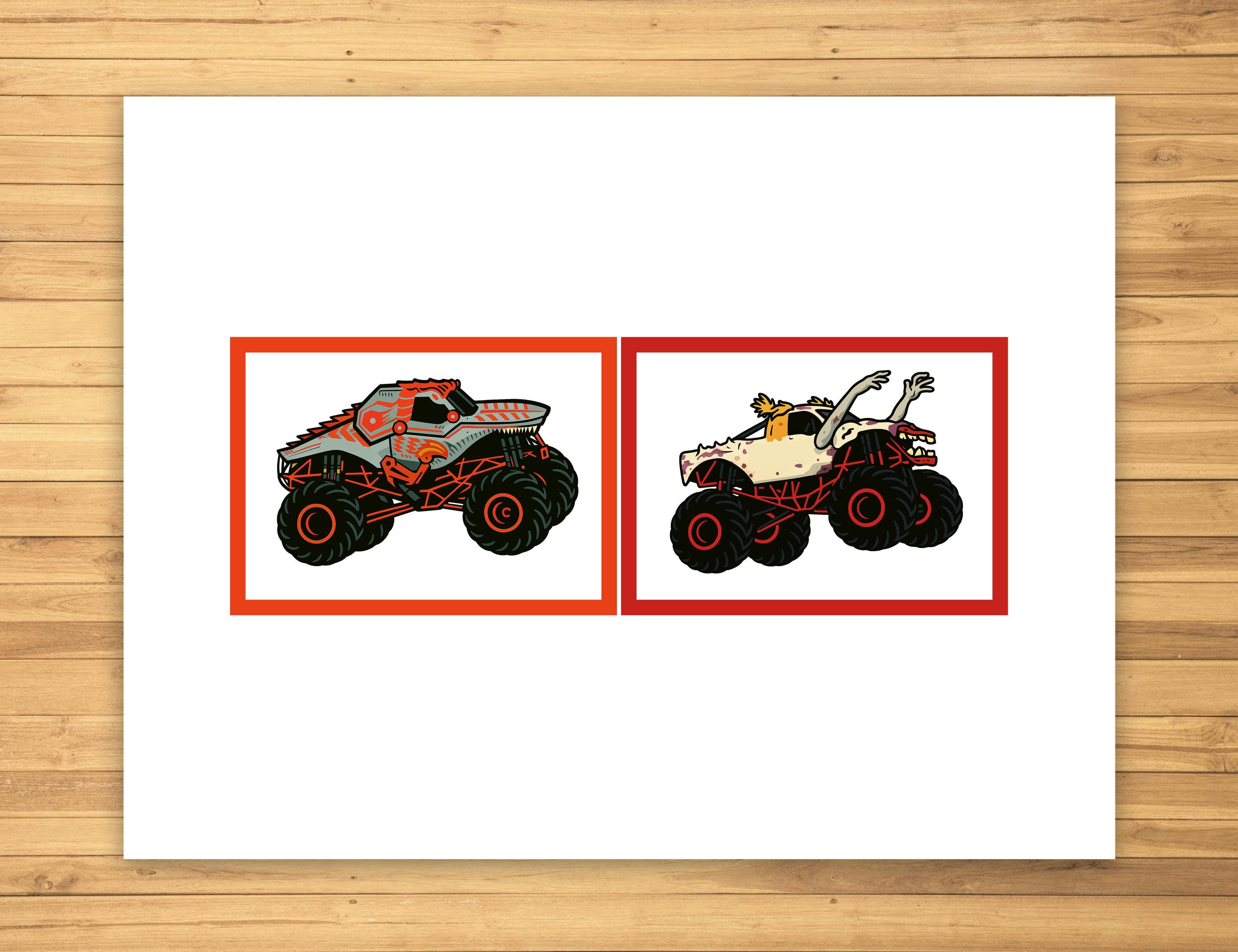 Monster Truck Matching Game – Printable Memory Game for Kids - Etsy