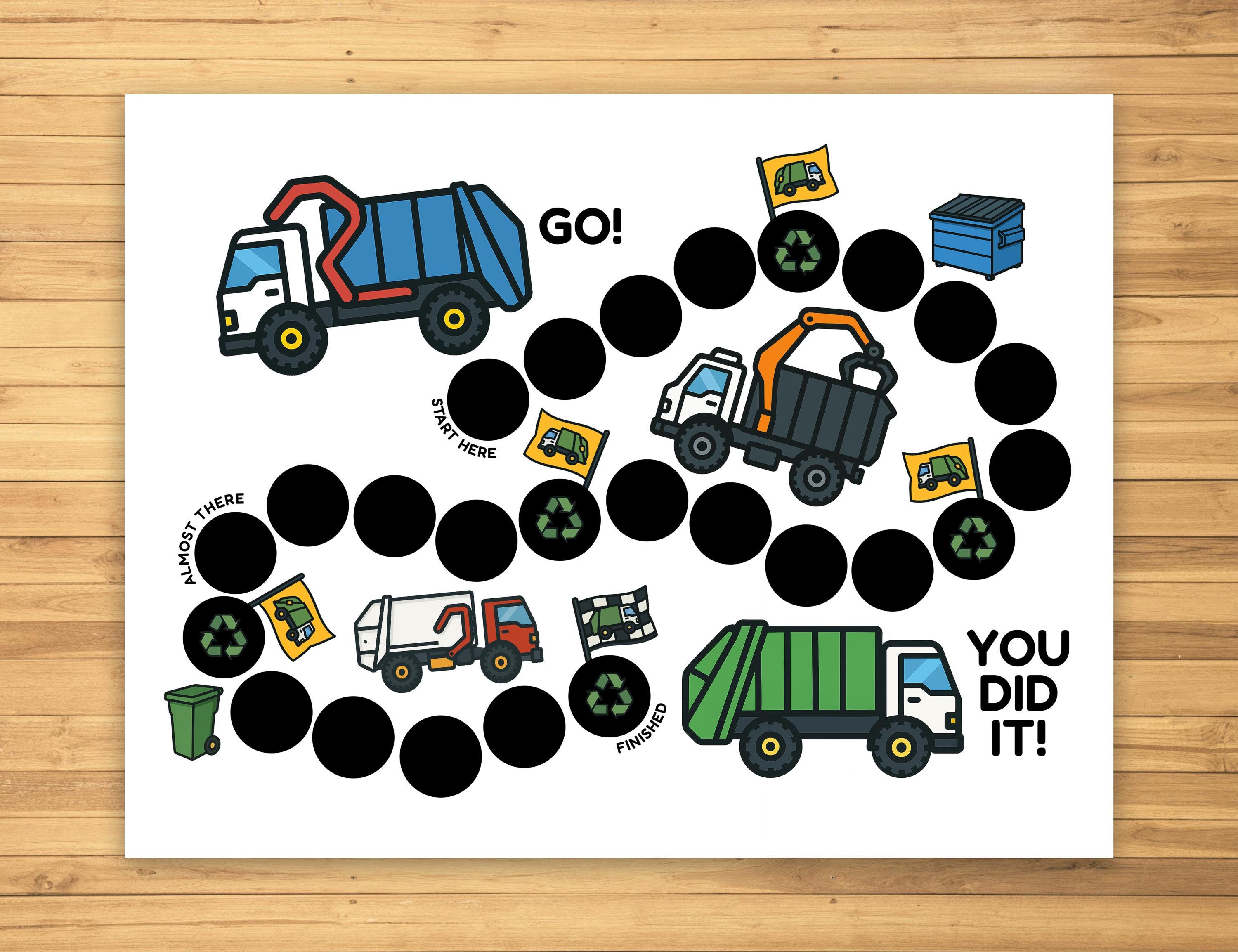 Garbage Truck Potty Training Chart: Reward System (printable PDF & JPEG ...