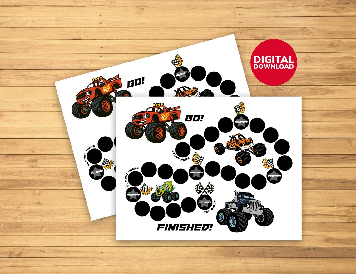 Monster Truck Potty Training Chart: Printable Reward Tracker (PDF ...