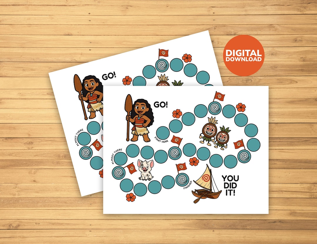 Moana Potty Training Reward Chart: Printable Toddler Behavior Tracker ...