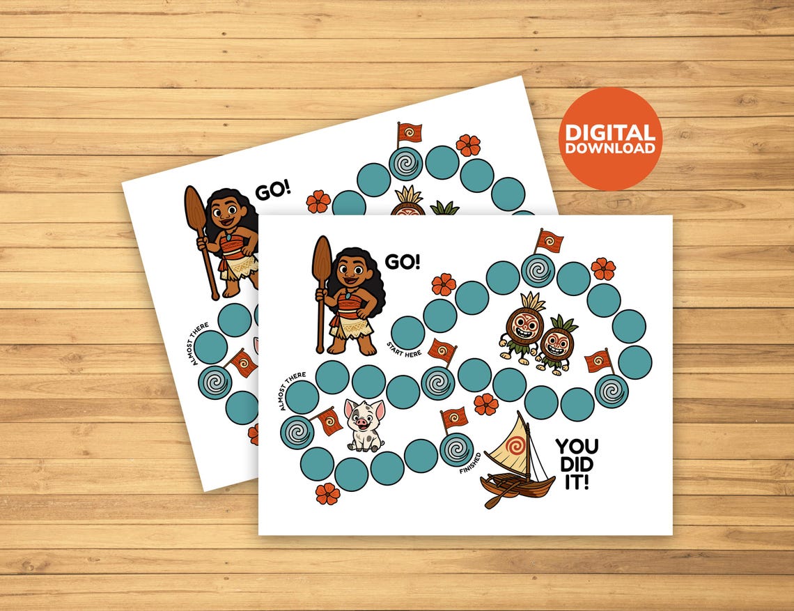 Moana Potty Training Reward Chart: Printable Toddler Behavior Tracker ...