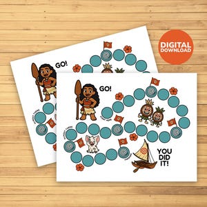 Moana Potty Training Reward Chart: Printable Toddler Behavior Tracker ...