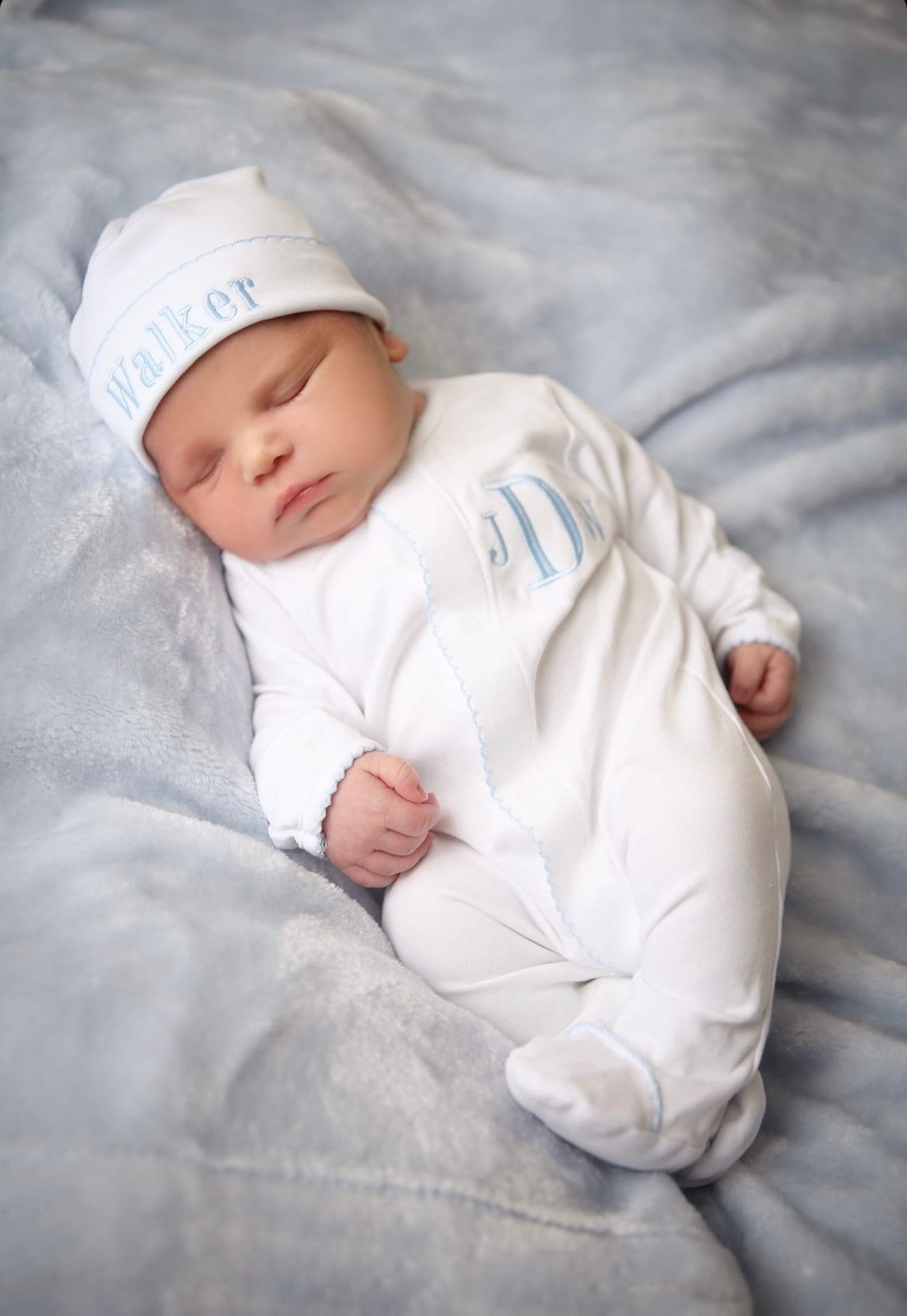 Baby Boy Coming Home Outfit, Monogrammed Footie, Personalized Baby Gift ...