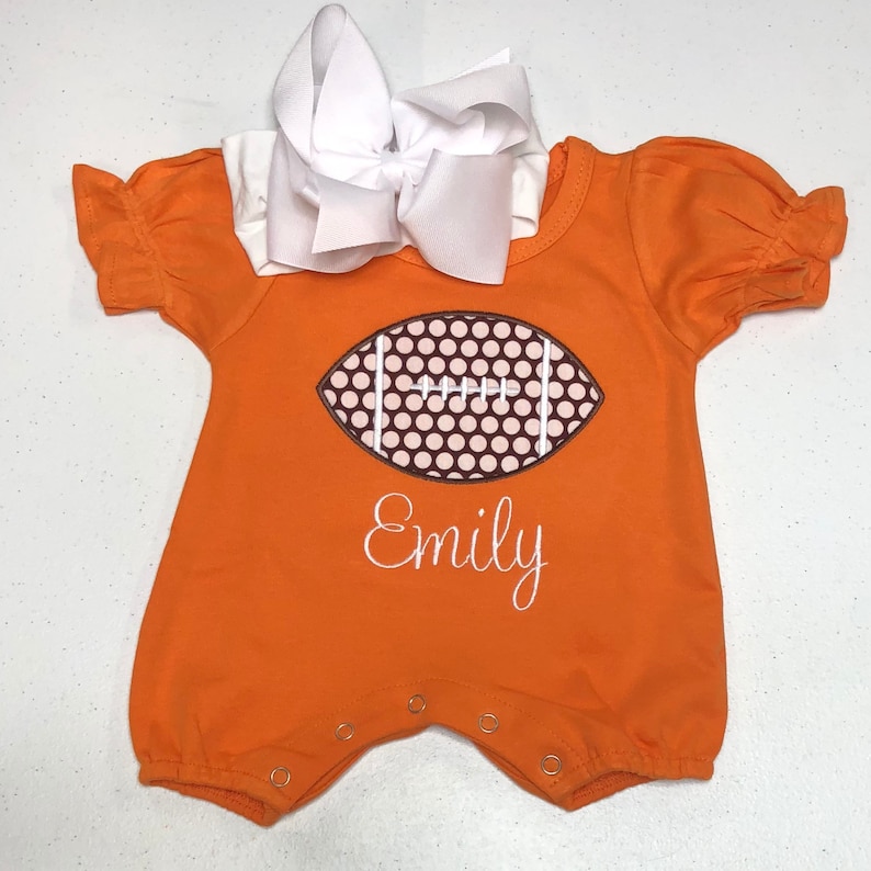 Girls Football Outfit, Football Romper, Baby Girl Clothing, Toddler ...