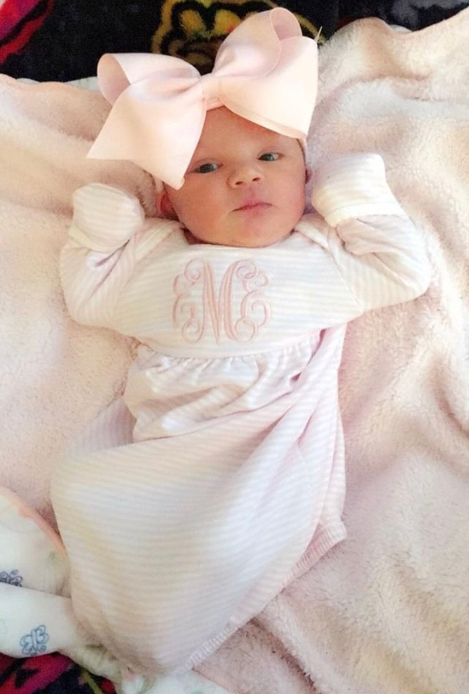 Baby Girl Take Home Outfit Coming Home Gown Monogrammed - Etsy
