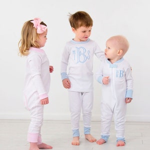 Monogrammed Pajamas, Girls Personalize Pajamas, Boys Monogram Pajamas ...