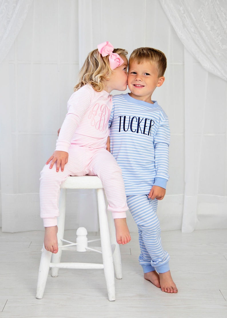 Monogrammed Pajamas Girls Personalize Pajamas Boys Monogram - Etsy