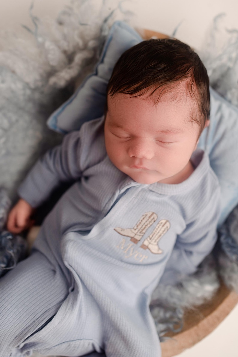Baby Boy Cowboy Boots Outfit With Name, Western Coming Home Outfit ...