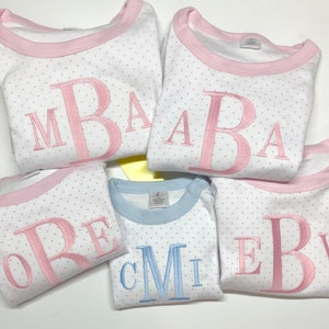 Monogrammed Pajamas, Girls Personalize Pajamas, Boys Monogram Pajamas ...