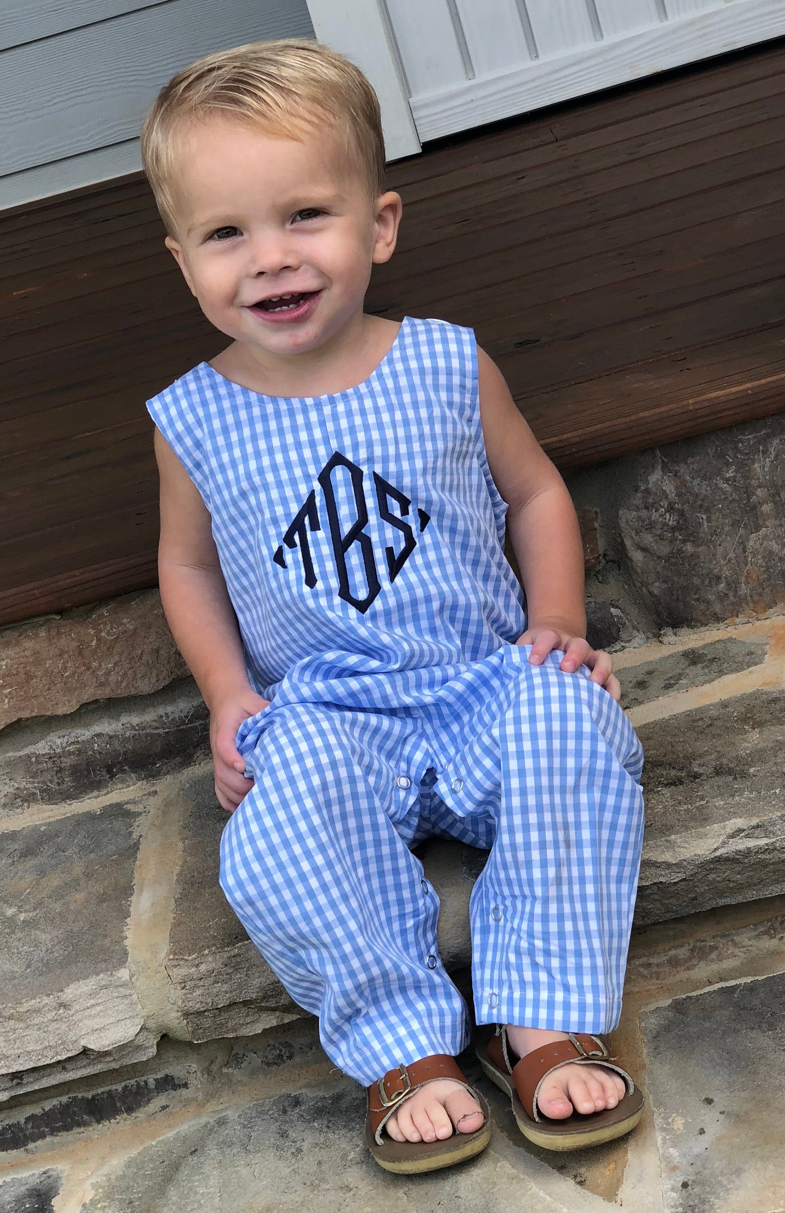 Boys Monogrammed Longall Monogram Boy Jon Jon Toddler Easter - Etsy