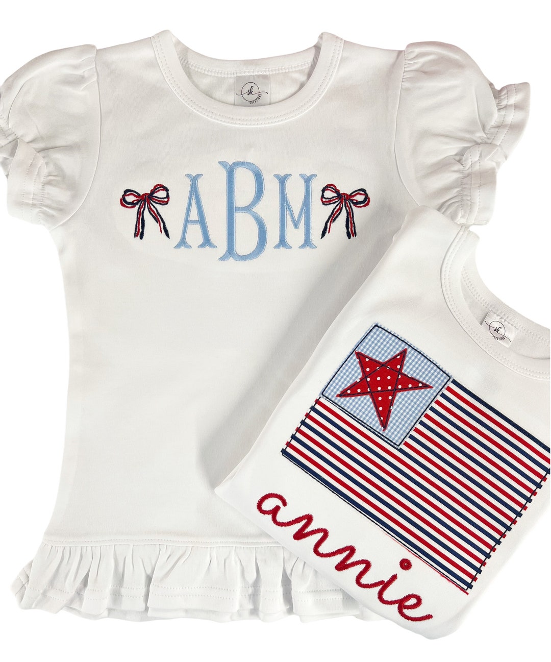 Girls Patriotic Shirt, Personalized 4th of July Shirt, Monogrammed ...