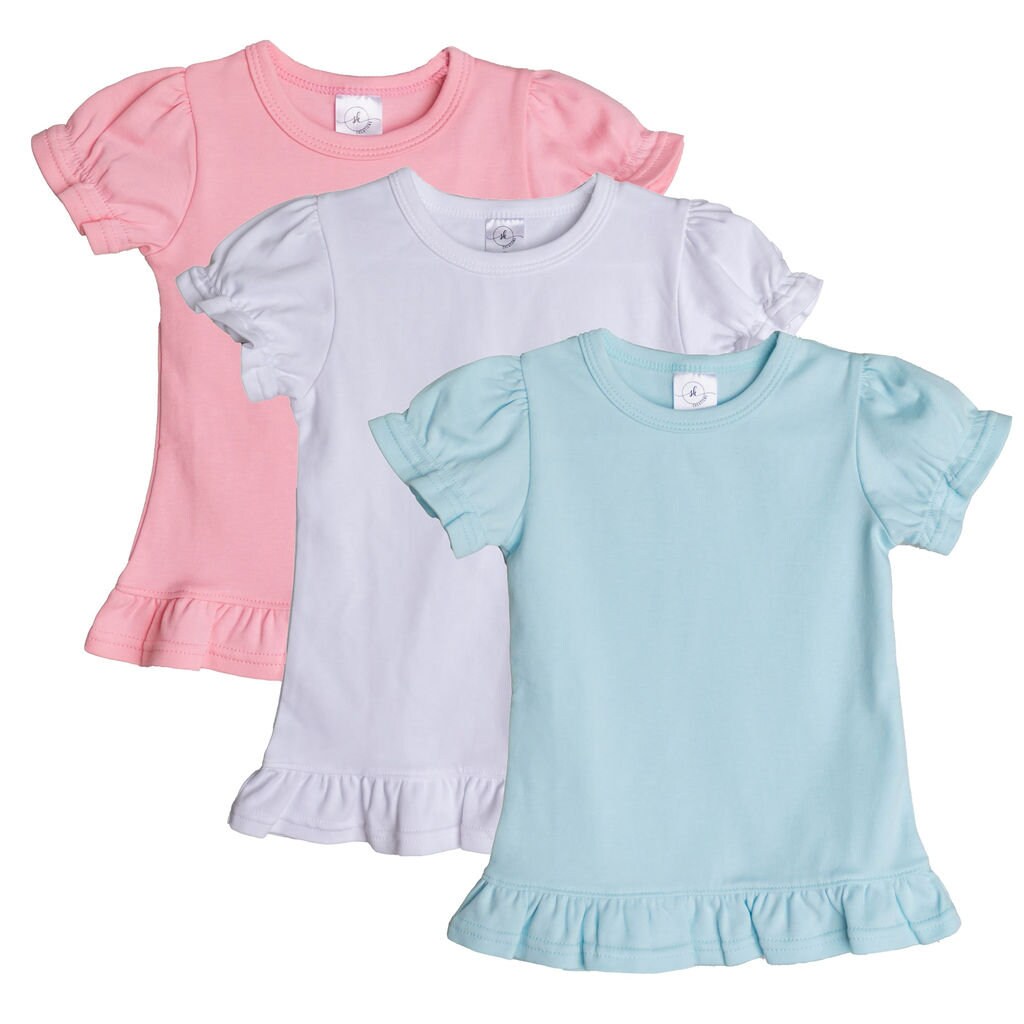 Monogrammed Girls Shirt Personalized Ruffle Shirt Birthday - Etsy