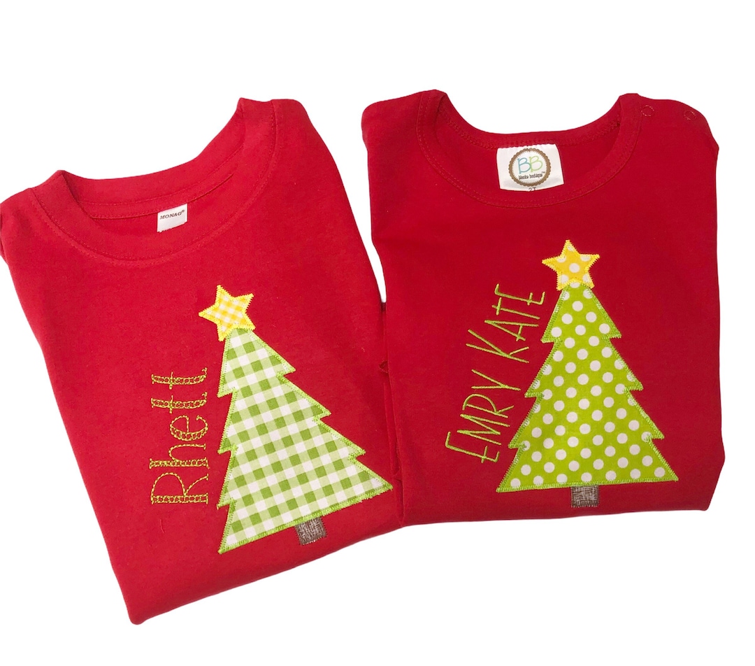 Personalized Christmas Shirt, Girls Monogrammed Christmas Shirt, Boys ...