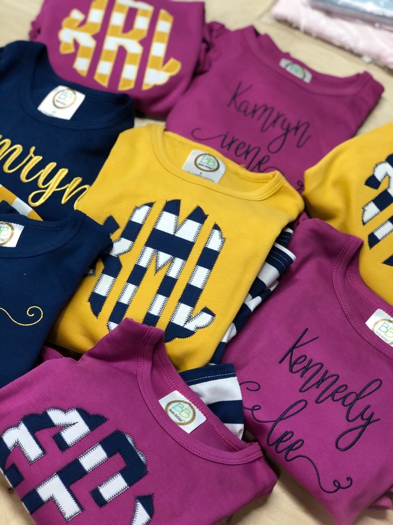 Girls Monogrammed Outfit Boys Monogram Outfit Personalized - Etsy