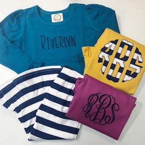Girls Monogrammed Outfit, Boys Monogram Outfit, Personalized Set ...