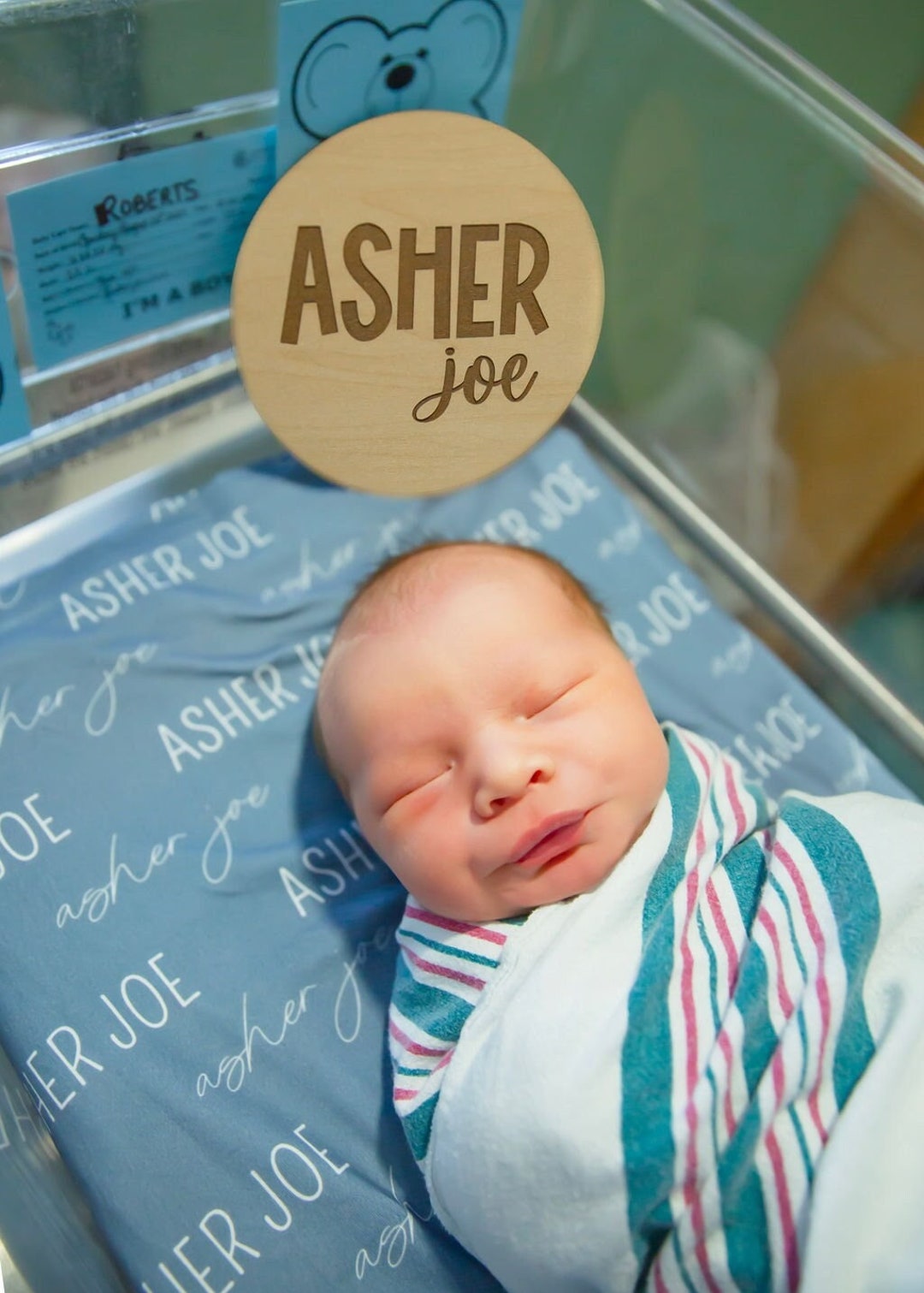 Baby Boy Hospital Name Sign, Arrival Announcement Sign, Baby Name ...