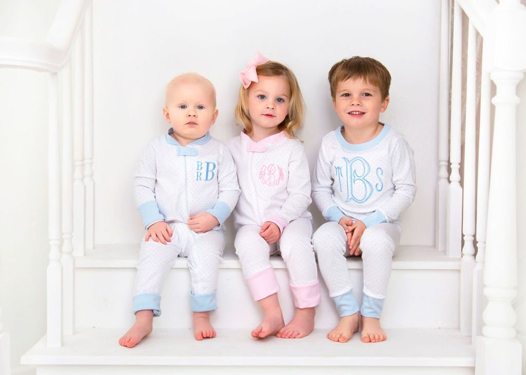 Monogrammed Pajamas, Girls Personalize Pajamas, Boys Monogram Pajamas ...